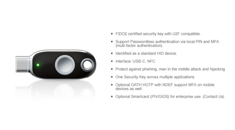 Feitian ePass FIDO NFC Security Key USB tip C K40 - Gemcard